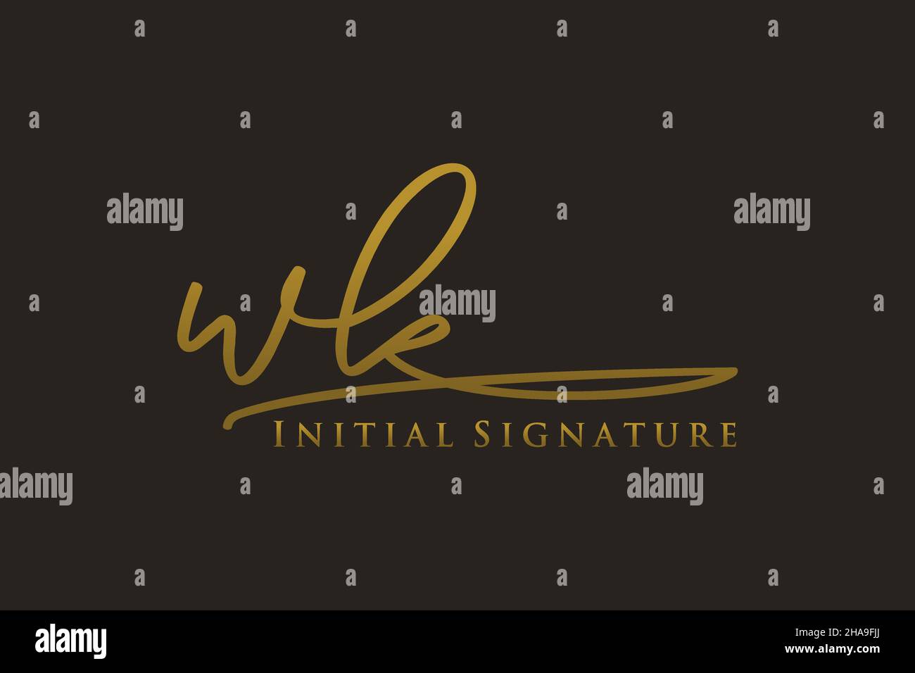 WK Letter Signature Logo Template elegante logo di design. Disegno a ...