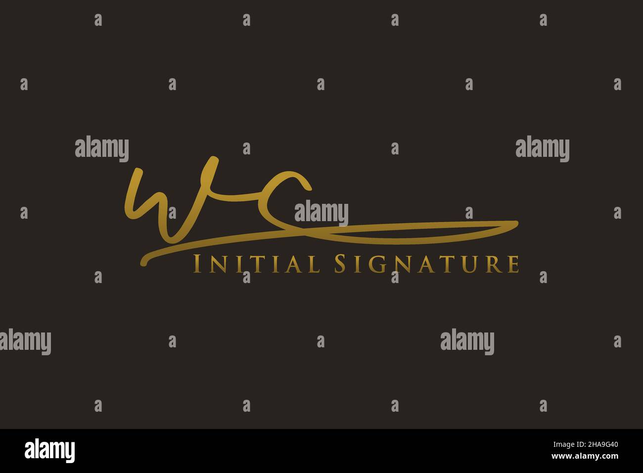 WC Letter Signature Logo Template elegante logo di design. Disegno a ...