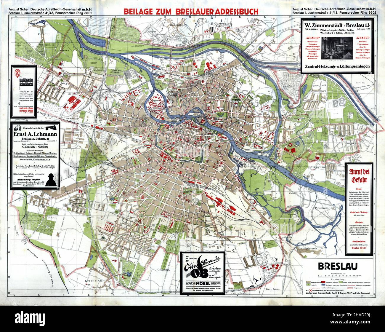 Mappa di Breslavia, Mappa di Breslavia Vecchia, Mappa di Breslavia ...