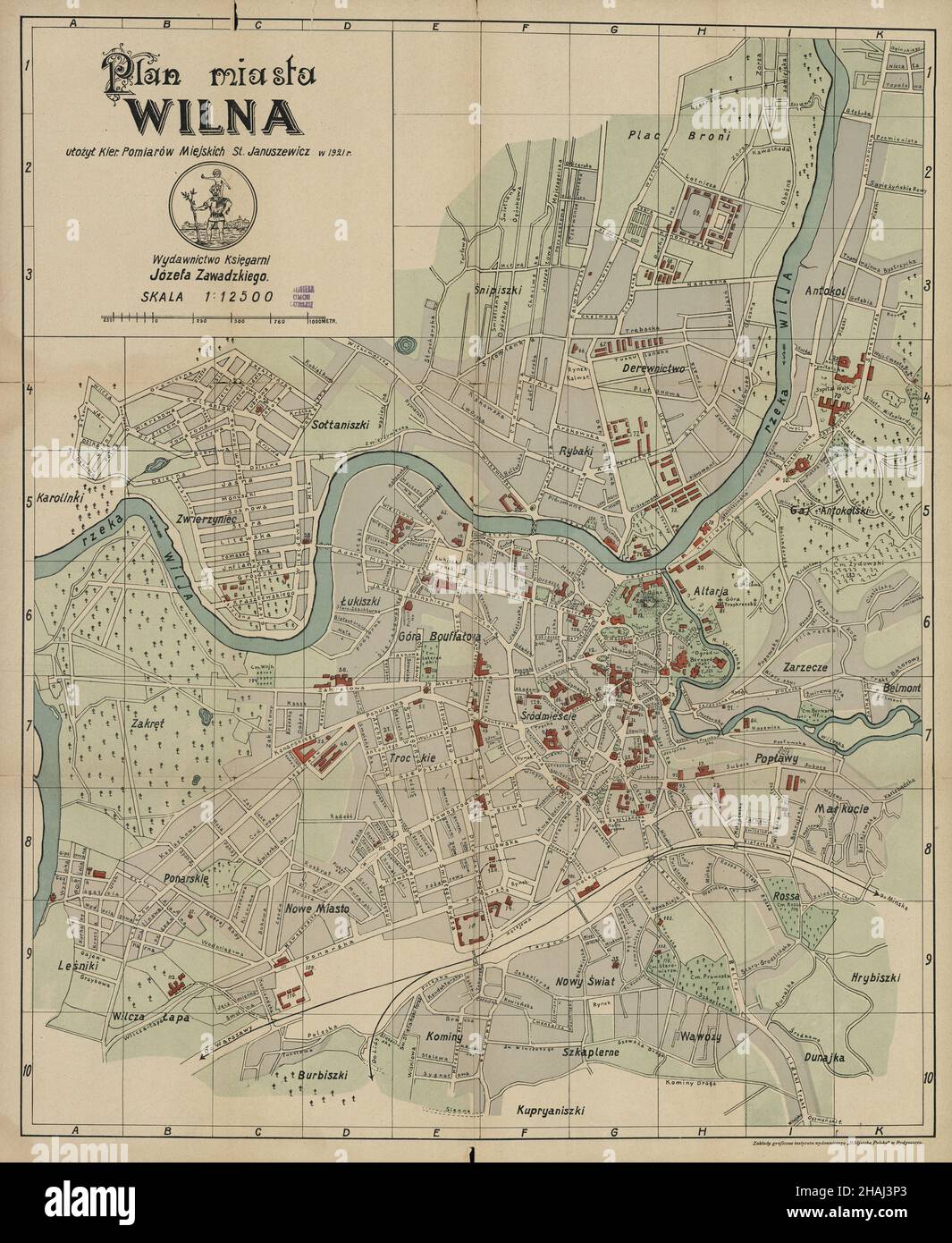 Wilno Mappa, Vilnius Mappa, Wilna Mappa, Old Wilno Mappa, retro Vilnius ...