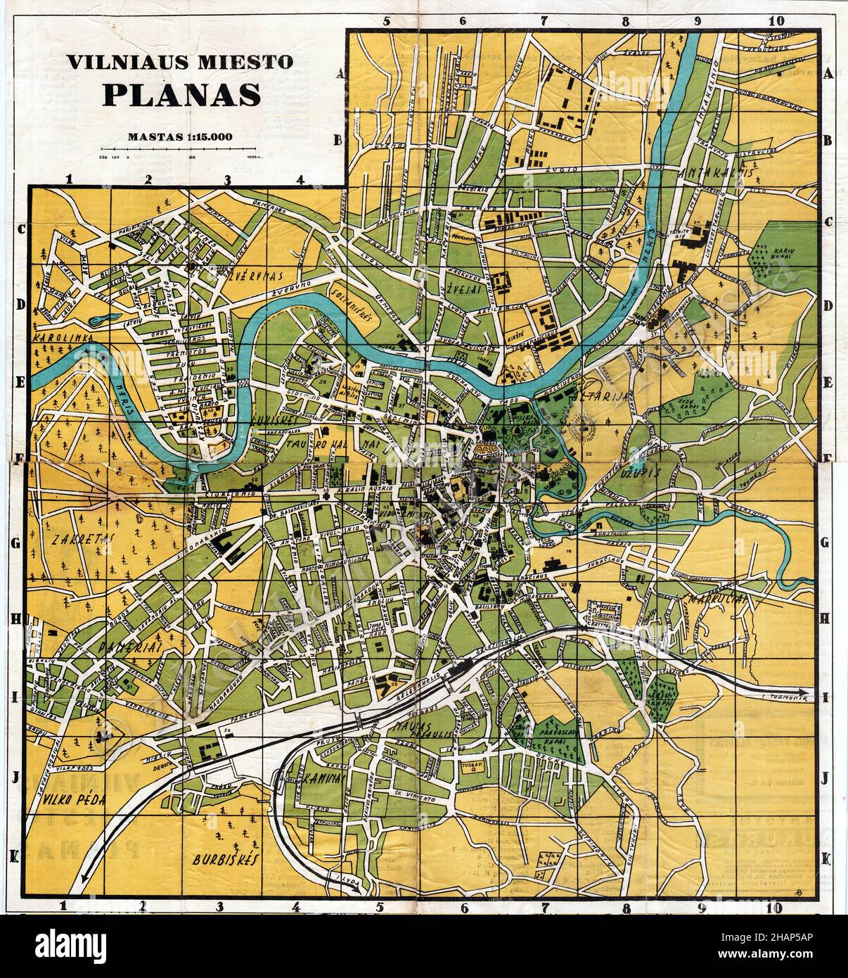 Wilno Mappa, Vilnius Mappa, Wilna Mappa, Old Wilno Mappa, retro Vilnius ...