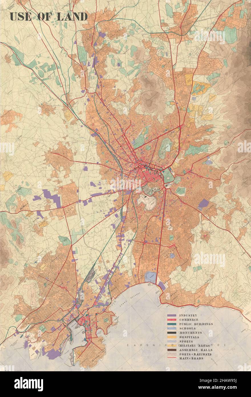 Atene Mappa, Mappa di Atene, Atene Stampa, piano Atene, Poster Atene ...