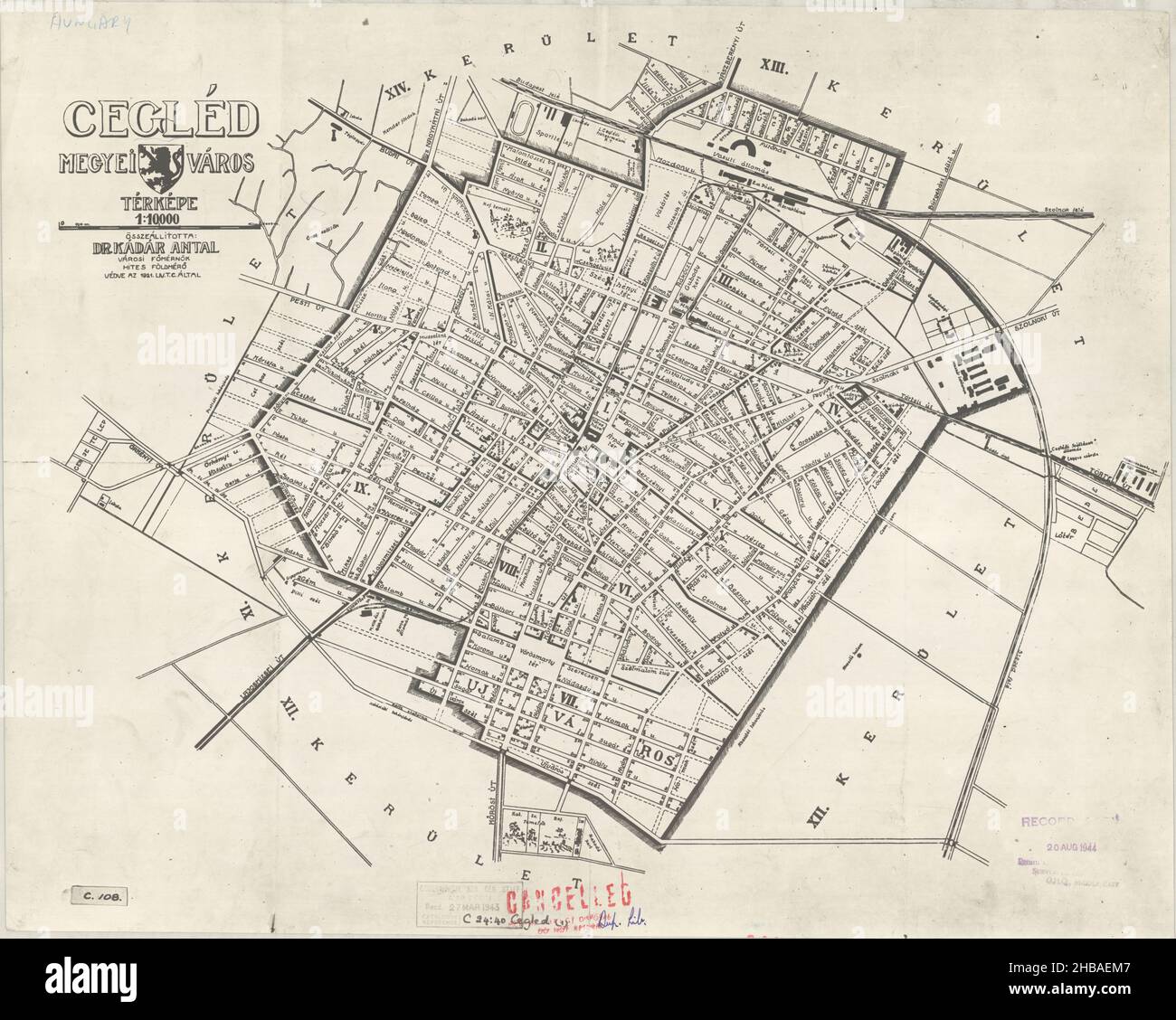 Cegléd Map, Cegléd Print, Cegléd Plan, Cegled Map, Cegled Stampa ...