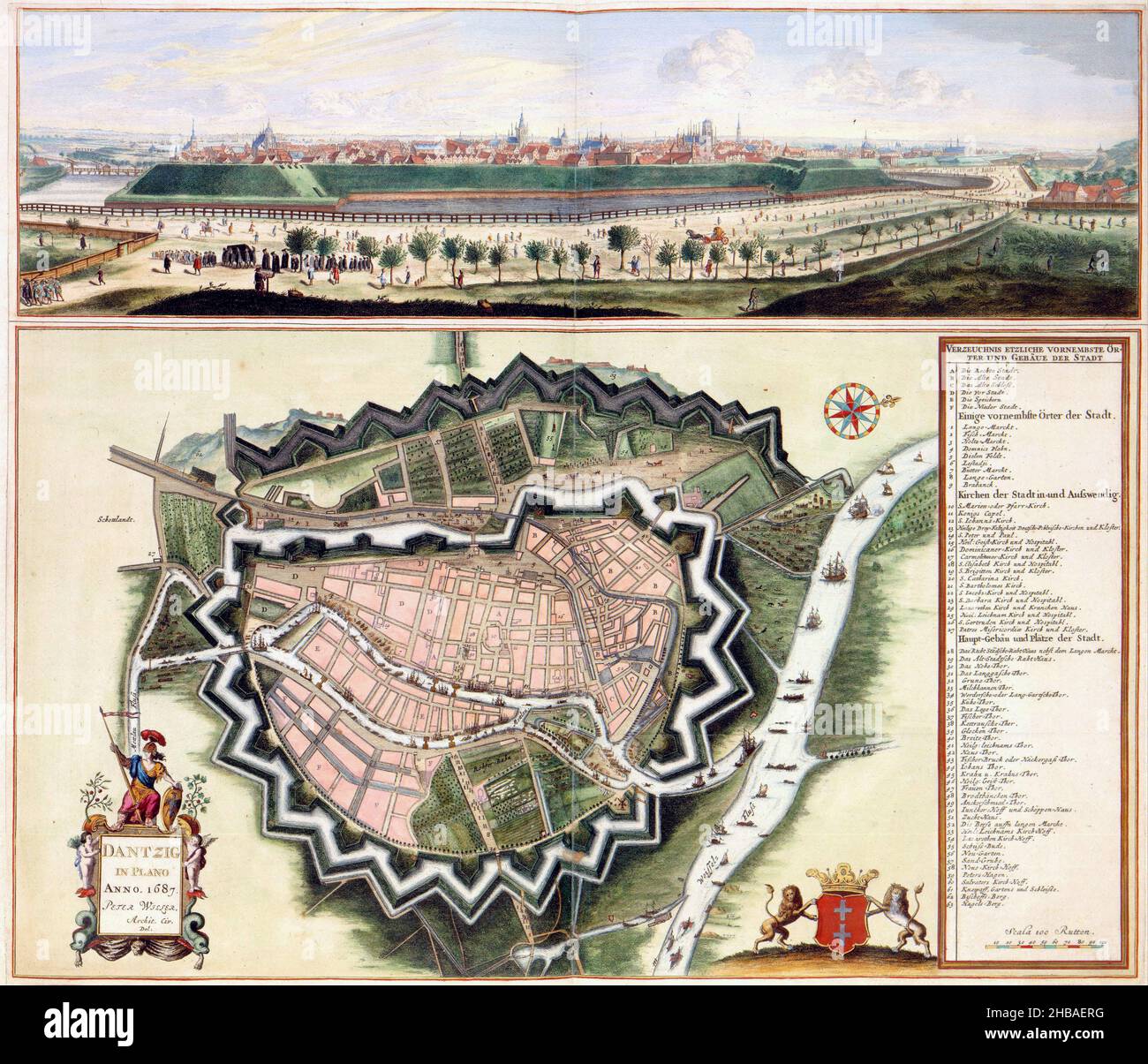 Antica mappa di danzica immagini e fotografie stock ad alta risoluzione ...