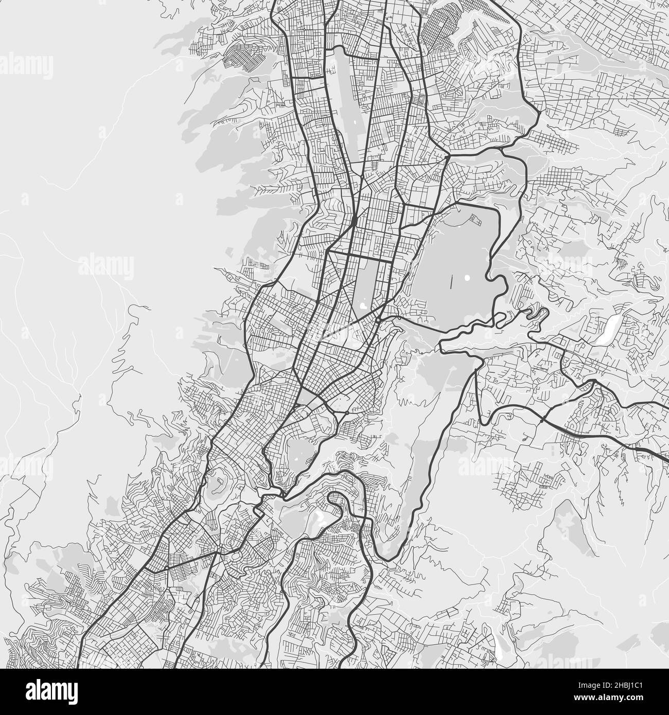 Mappa urbana di Quito. Illustrazione vettoriale, poster grafico della ...