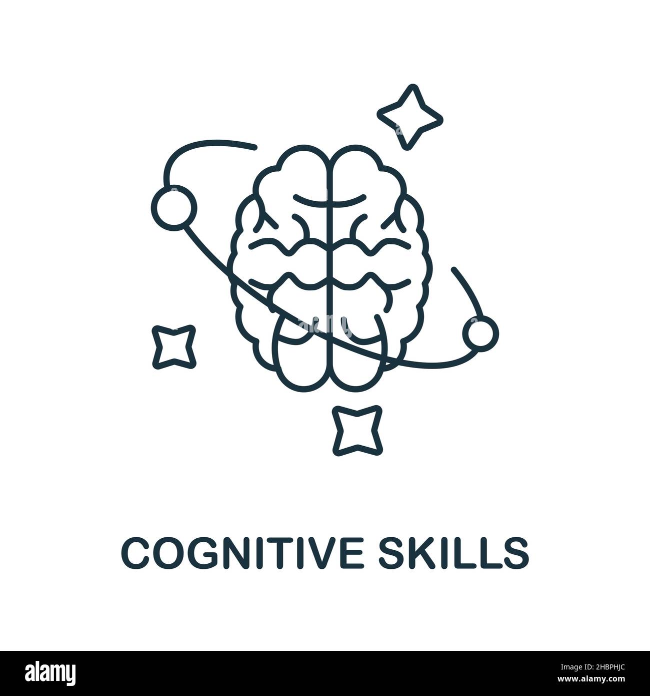 Icona delle competenze cognitive. Elemento di linea dalla raccolta di ...