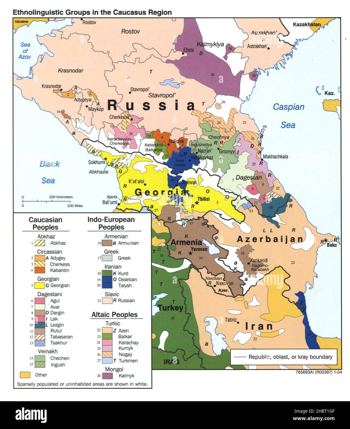 Mappa della regione del caucaso 2004 immagini e fotografie stock ad ...
