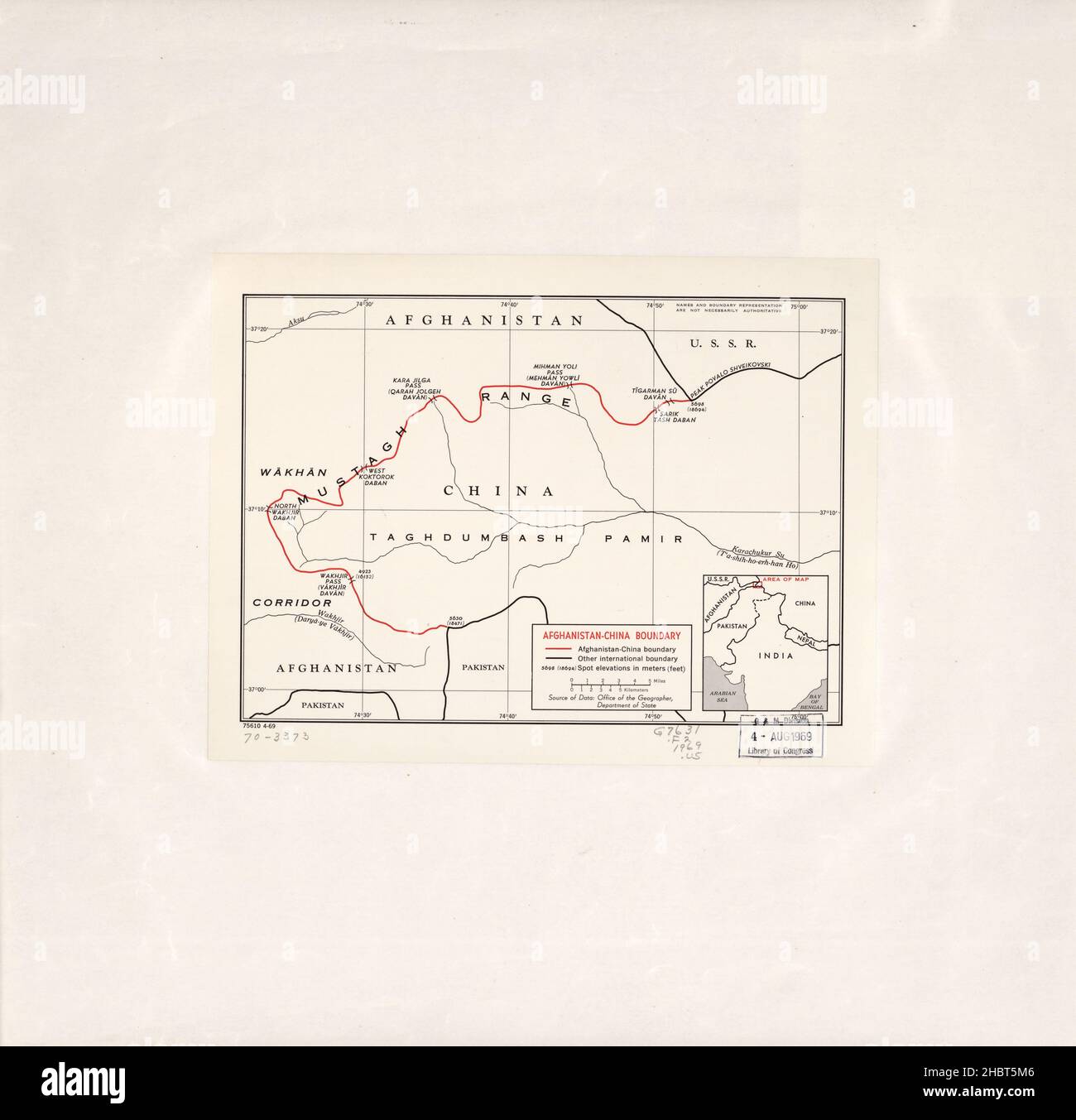 Mappa dei confini della cina afghanistan immagini e fotografie stock ad ...