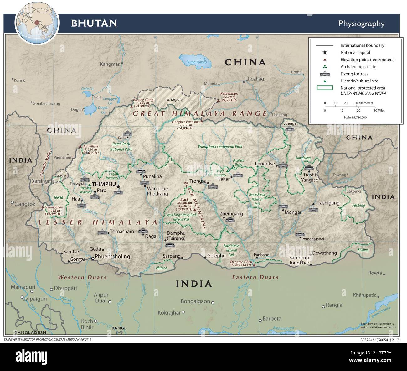 Mappa storica del bhutan immagini e fotografie stock ad alta ...