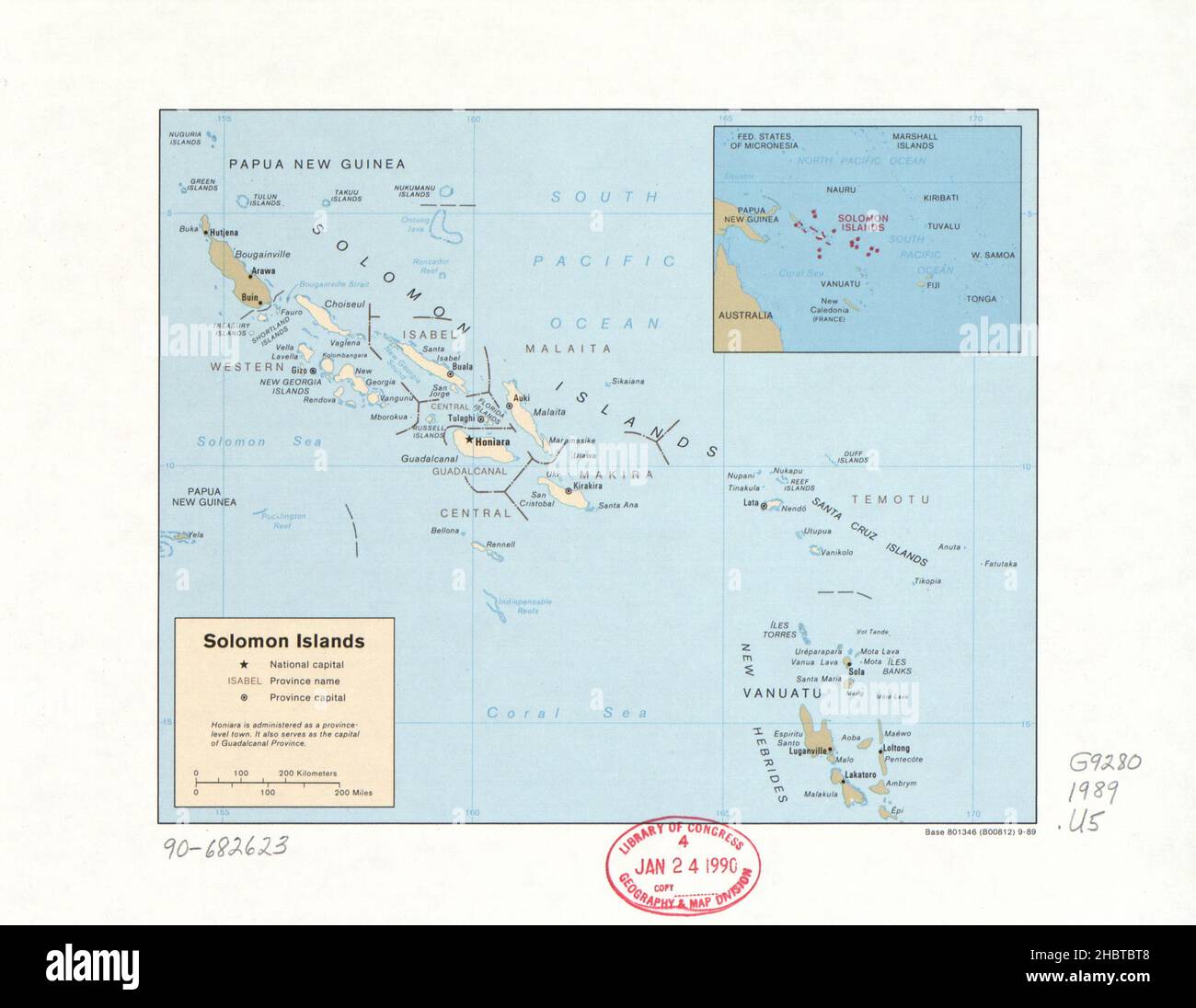 1989 isole salomone mappa immagini e fotografie stock ad alta ...
