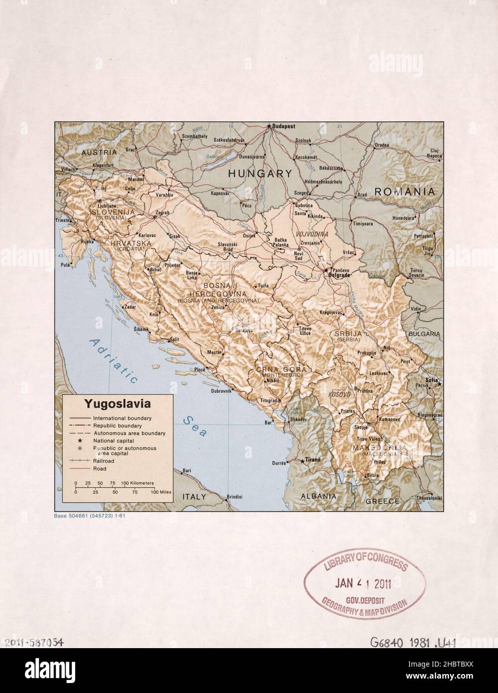 Yugoslavia map immagini e fotografie stock ad alta risoluzione - Alamy