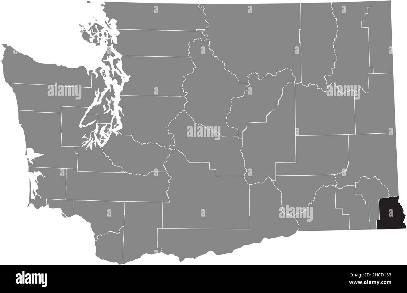 Mappa dello stato di washington asotin immagini e fotografie stock ad ...
