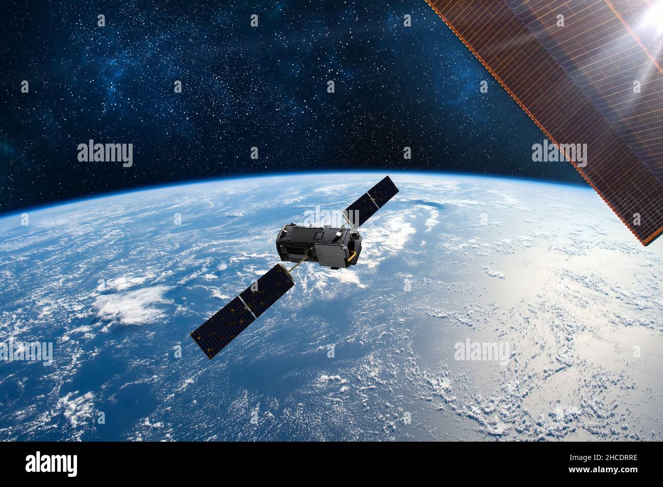 Spazio di carico Craft pianeta Terra.sfondo scuro. Sci-fi wallpaper ...