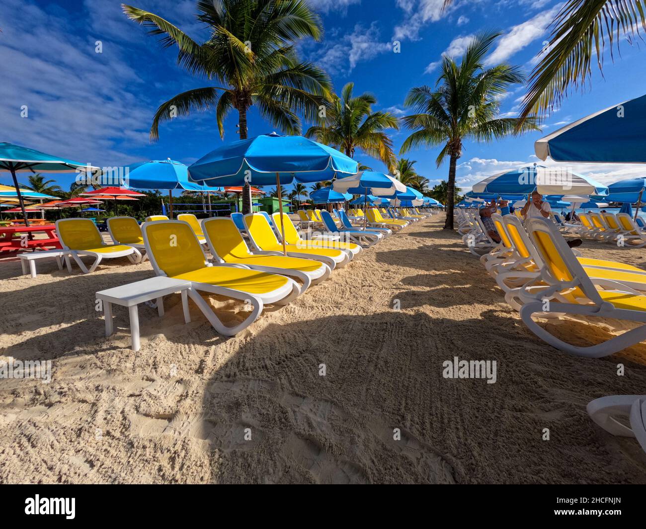 Bahamas - 7 dicembre 2021: La spiaggia a Coco Cay che è Royal Caribbean ...