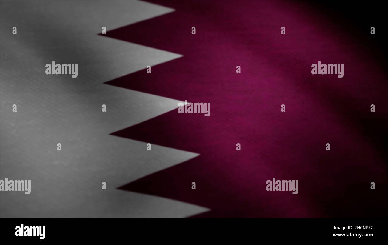 Bandiera del Qatar. Bella 3D animazione della bandiera Qatar in ...