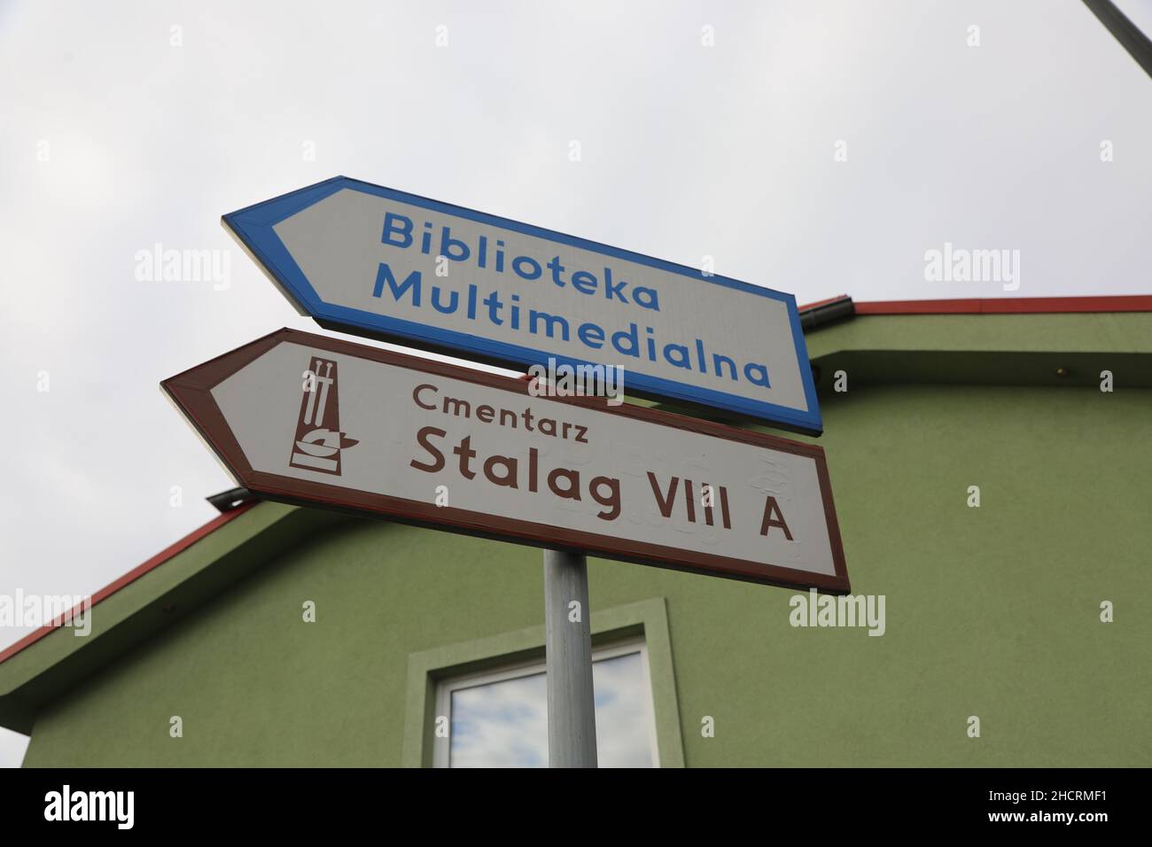 Im Bild Hinweisschild: STALAG VIIA, Das Stammlager VIII A , kurz ...