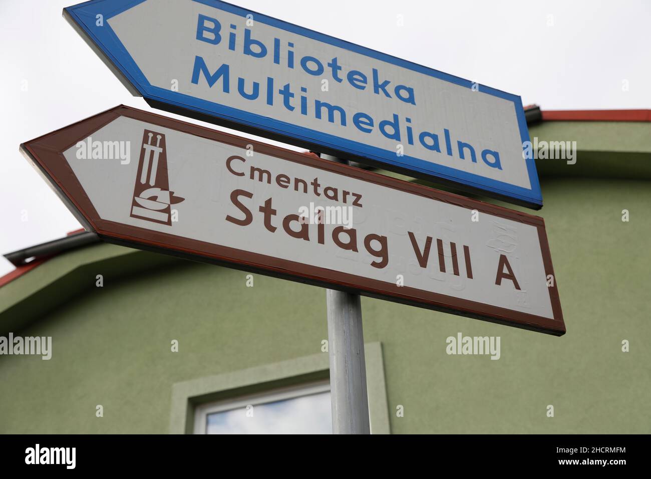 Im Bild Hinweisschild: STALAG VIIA, Das Stammlager VIII A , kurz ...