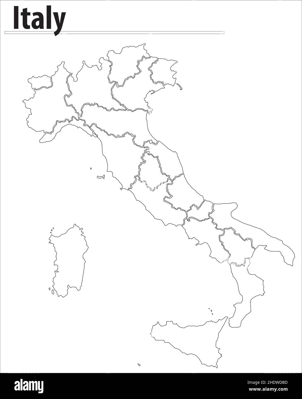 Italia cartina dettagliata Immagini Vettoriali Stock - Alamy