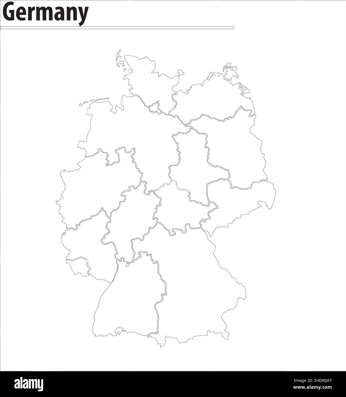 Mappa della germania con gli stati Immagini Vettoriali Stock - Alamy