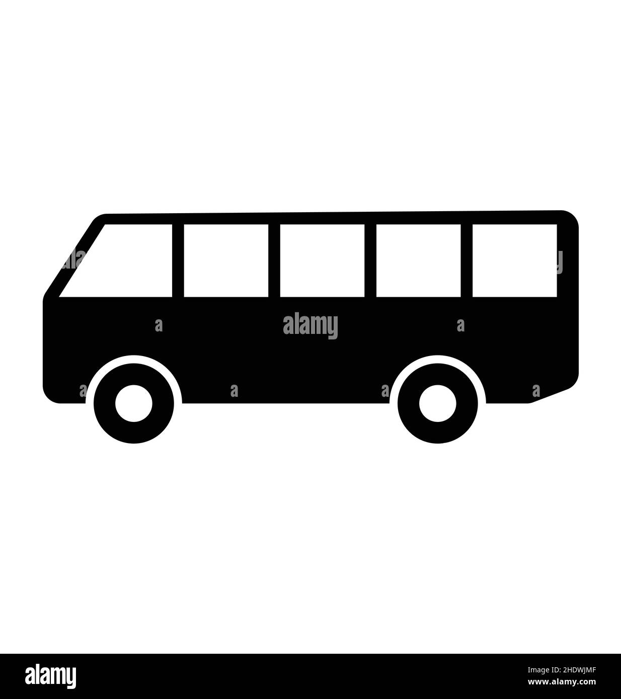 semplice icona bus logo vista laterale silhouette illustrazione ...