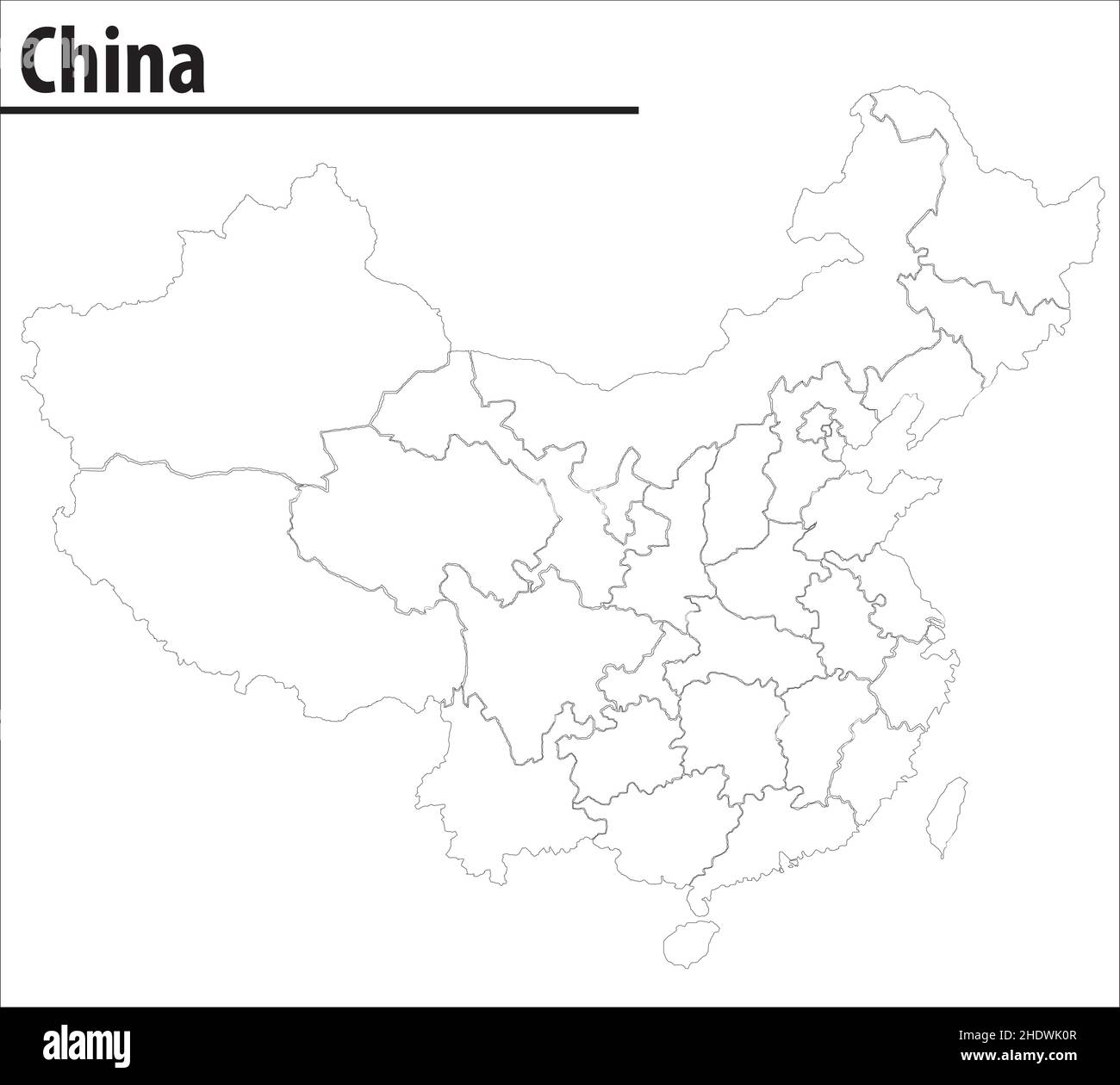 Mappa della provincia di cina Immagini Vettoriali Stock - Alamy