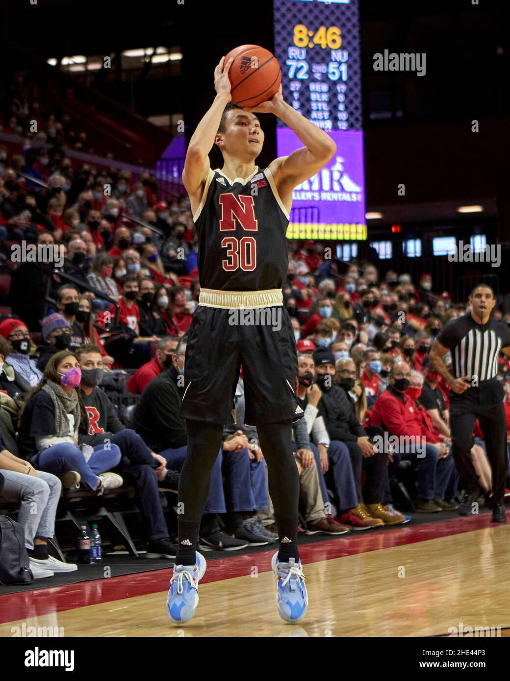 8 gennaio 2022, Piscataway, New Jersey, USA: Nebraska Cornhuskers Guard ...