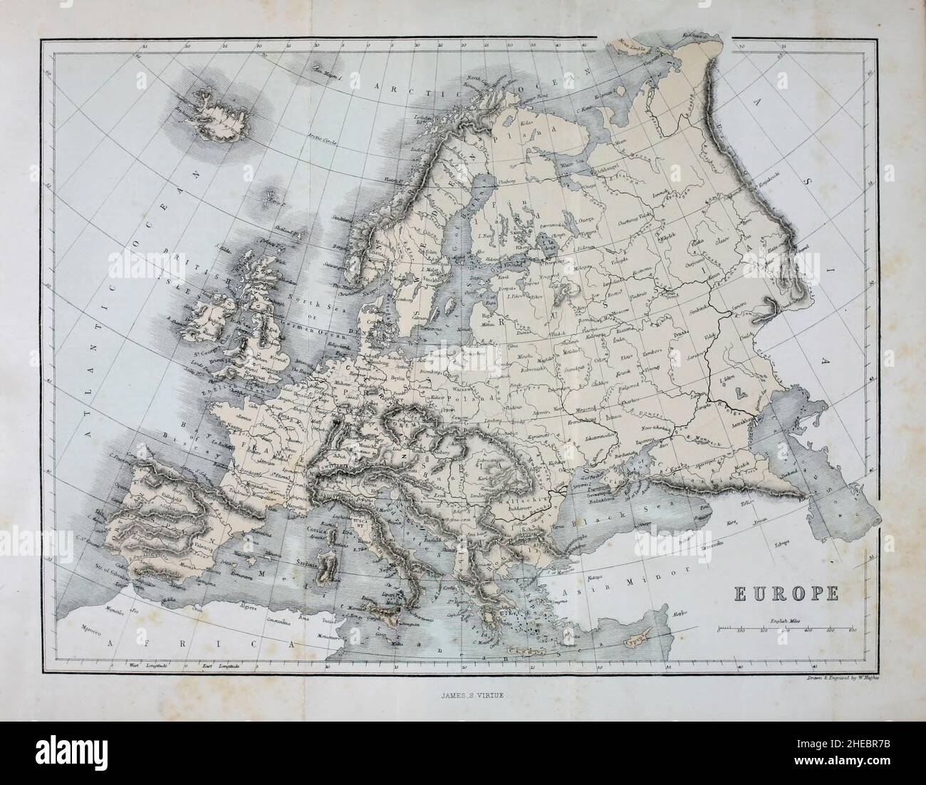 Mappa d'Europa dal libro The Illustrated History of the War Against ...
