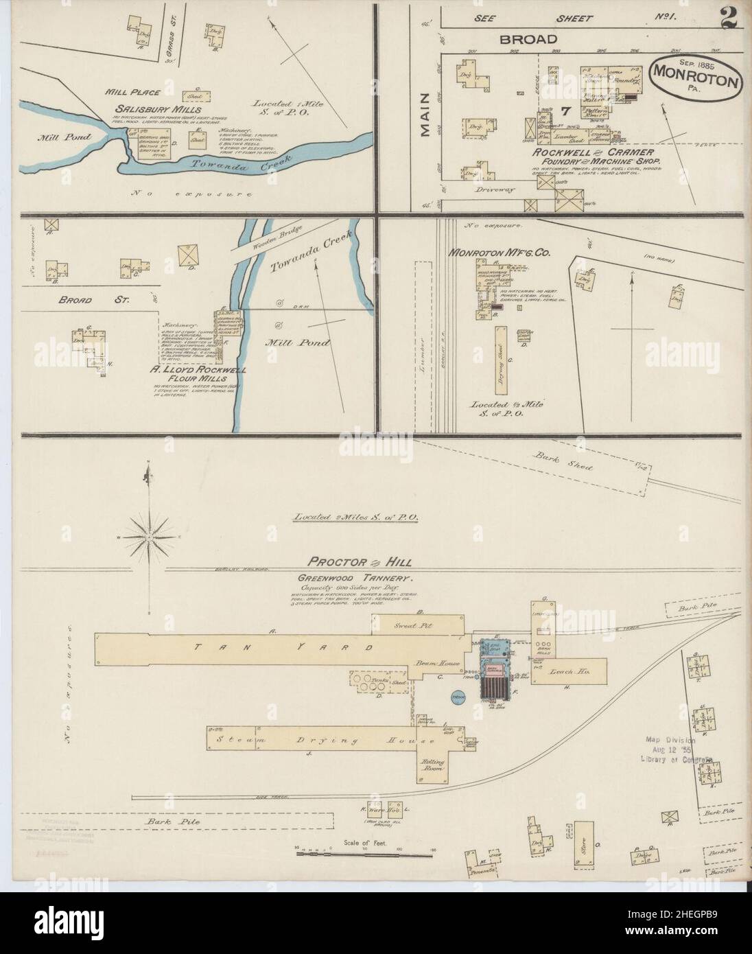 Mappa della pennsylvania di monroeton immagini e fotografie stock ad ...