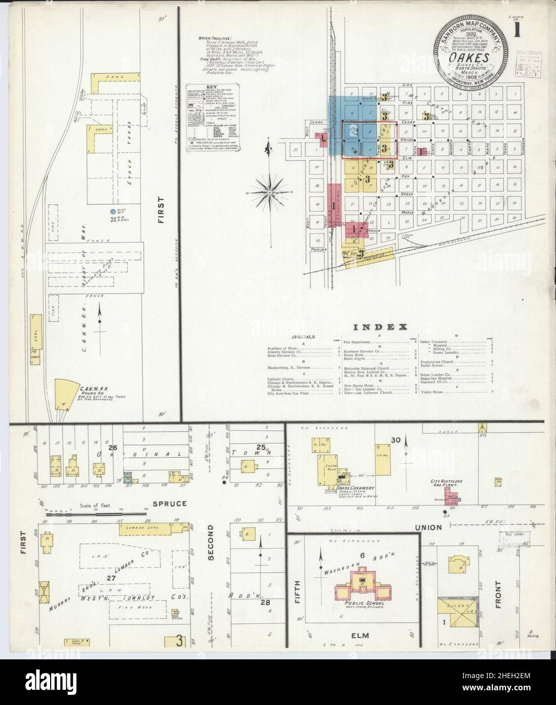 Mappa di oakes, dakota del nord immagini e fotografie stock ad alta ...