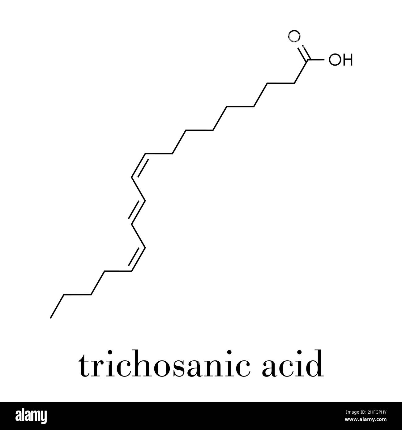 Punicic acido (acido trichosanic molecola). Acido grasso presente in ...