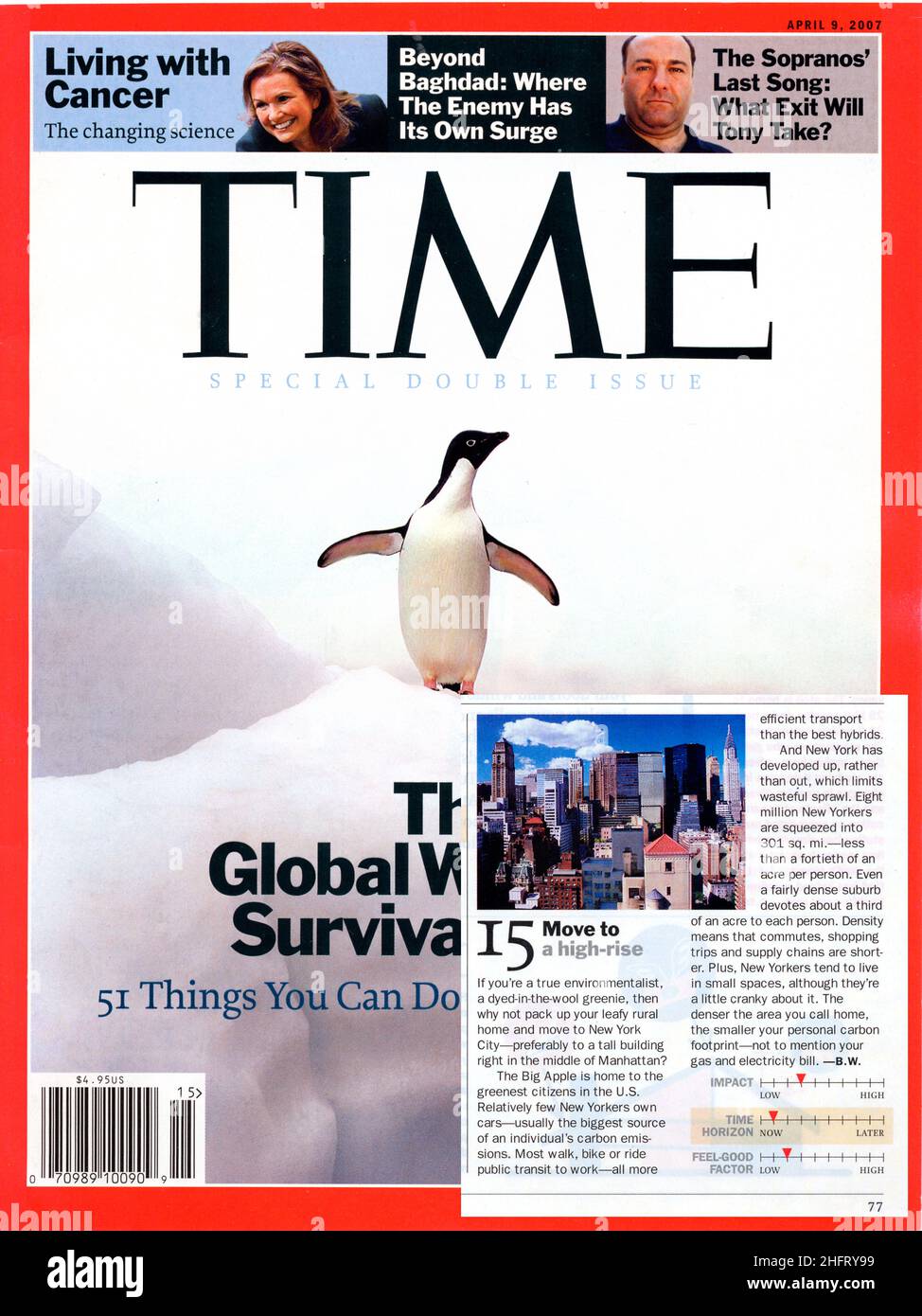 Copertina del 8 aprile 2007 numero di Time Magazine con un articolo ...