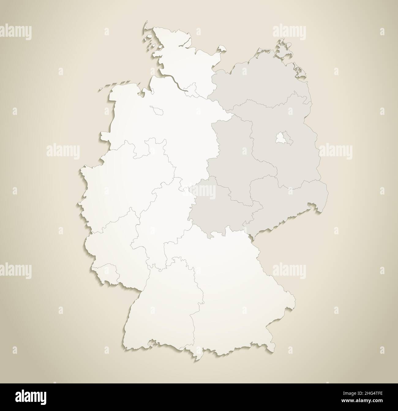 La mappa della Germania è divisa in Germania occidentale e orientale ...