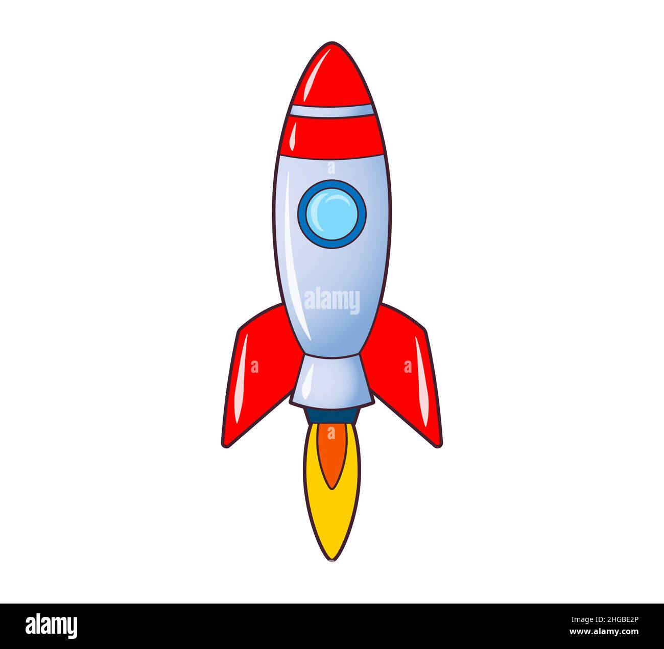 Razzo che vola nello spazio. Icona, libro da colorare. Illustrazione ...