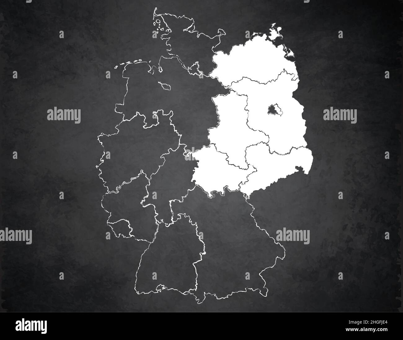 Mappa della Germania divisa su mappa della Germania occidentale e ...