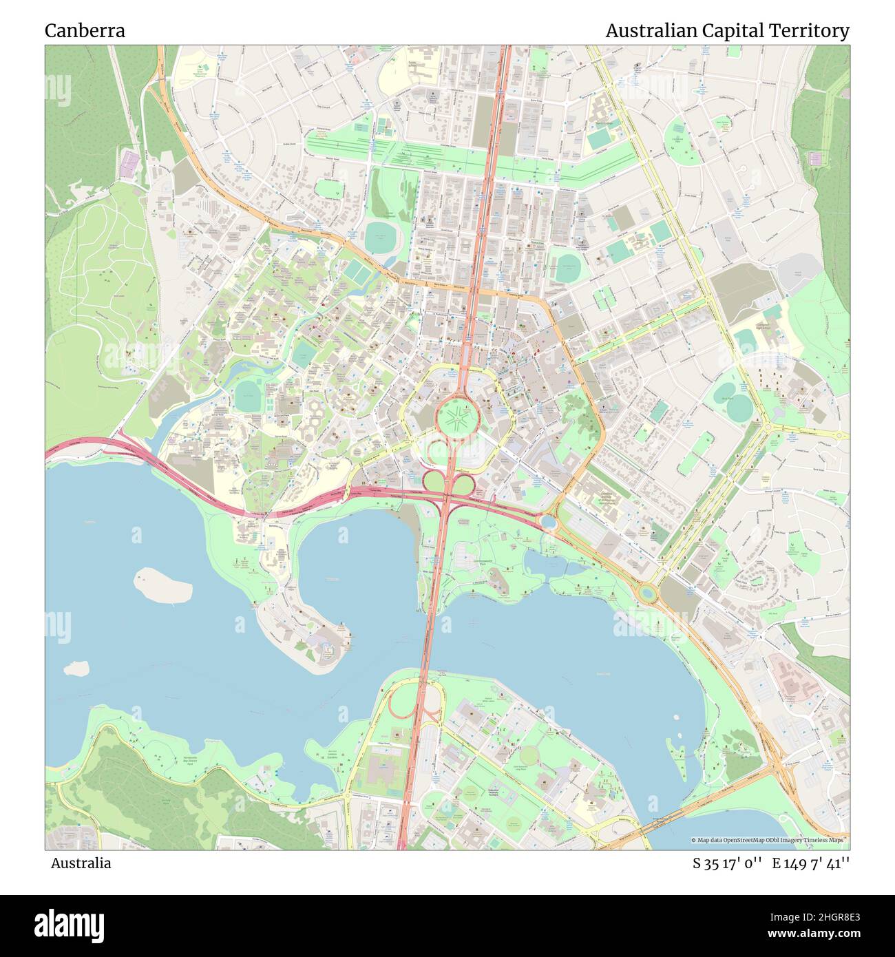Map of canberra immagini e fotografie stock ad alta risoluzione - Alamy