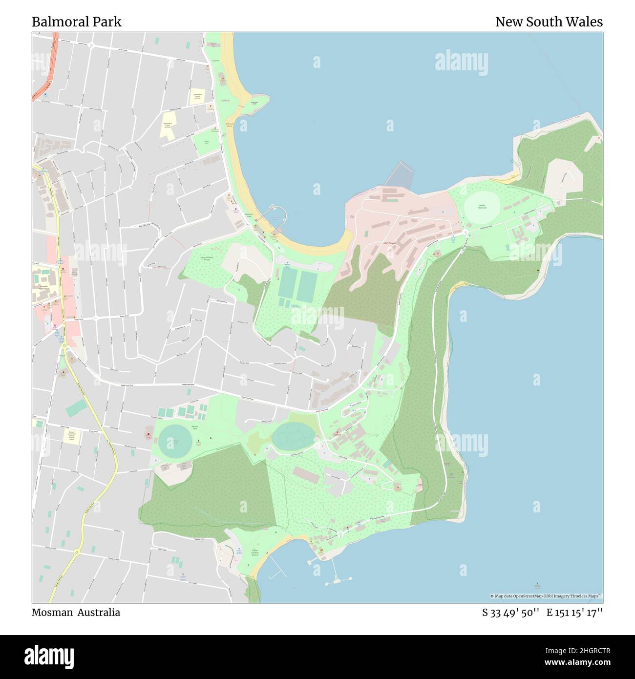 Balmoral Park, Mosman, Australia, nuovo Galles del Sud, S 33 49' 50 ...