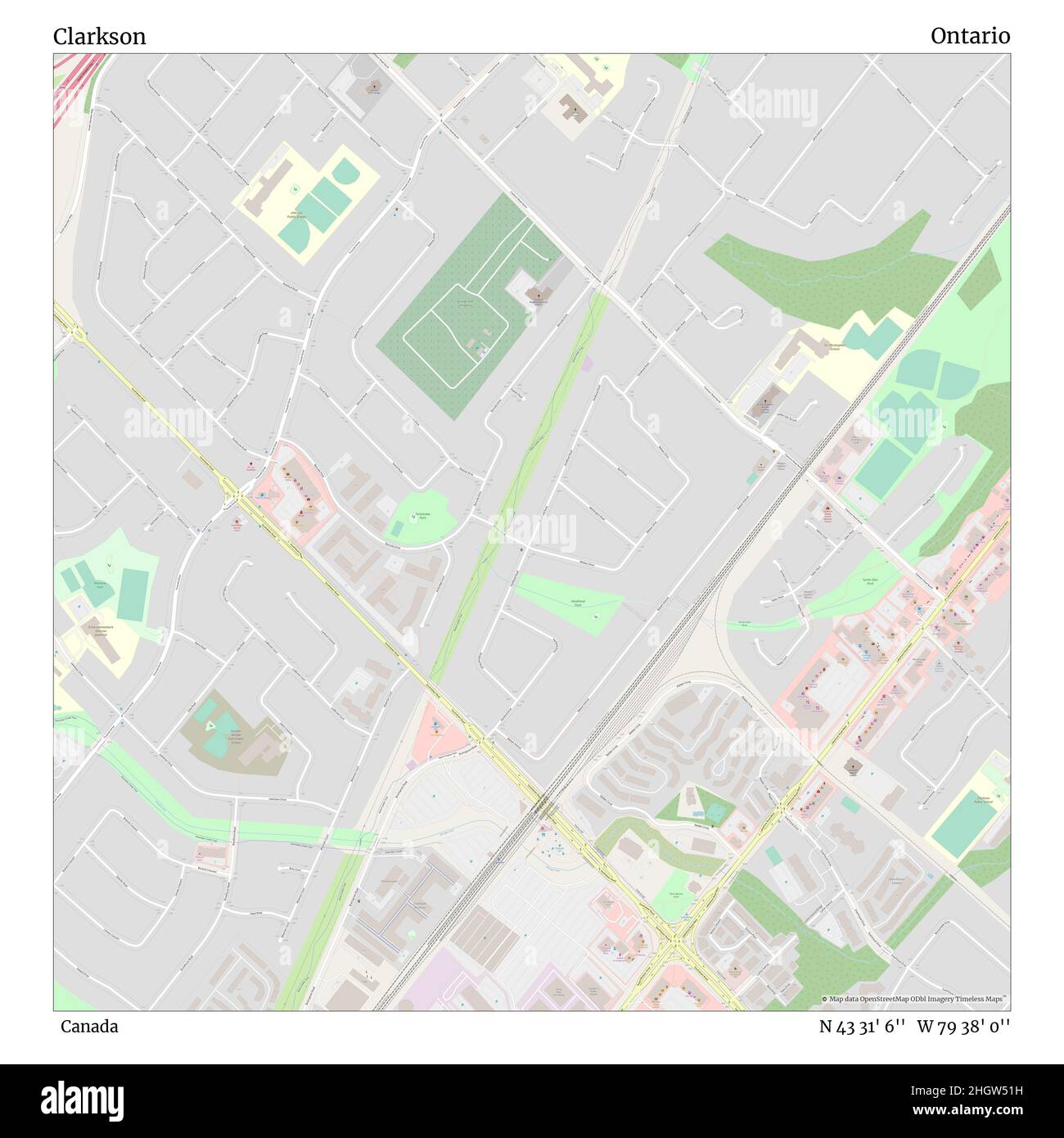 Clarkson, Canada, Ontario, N 43 31' 6'', W 79 38' 0'', mappa, Mappa ...