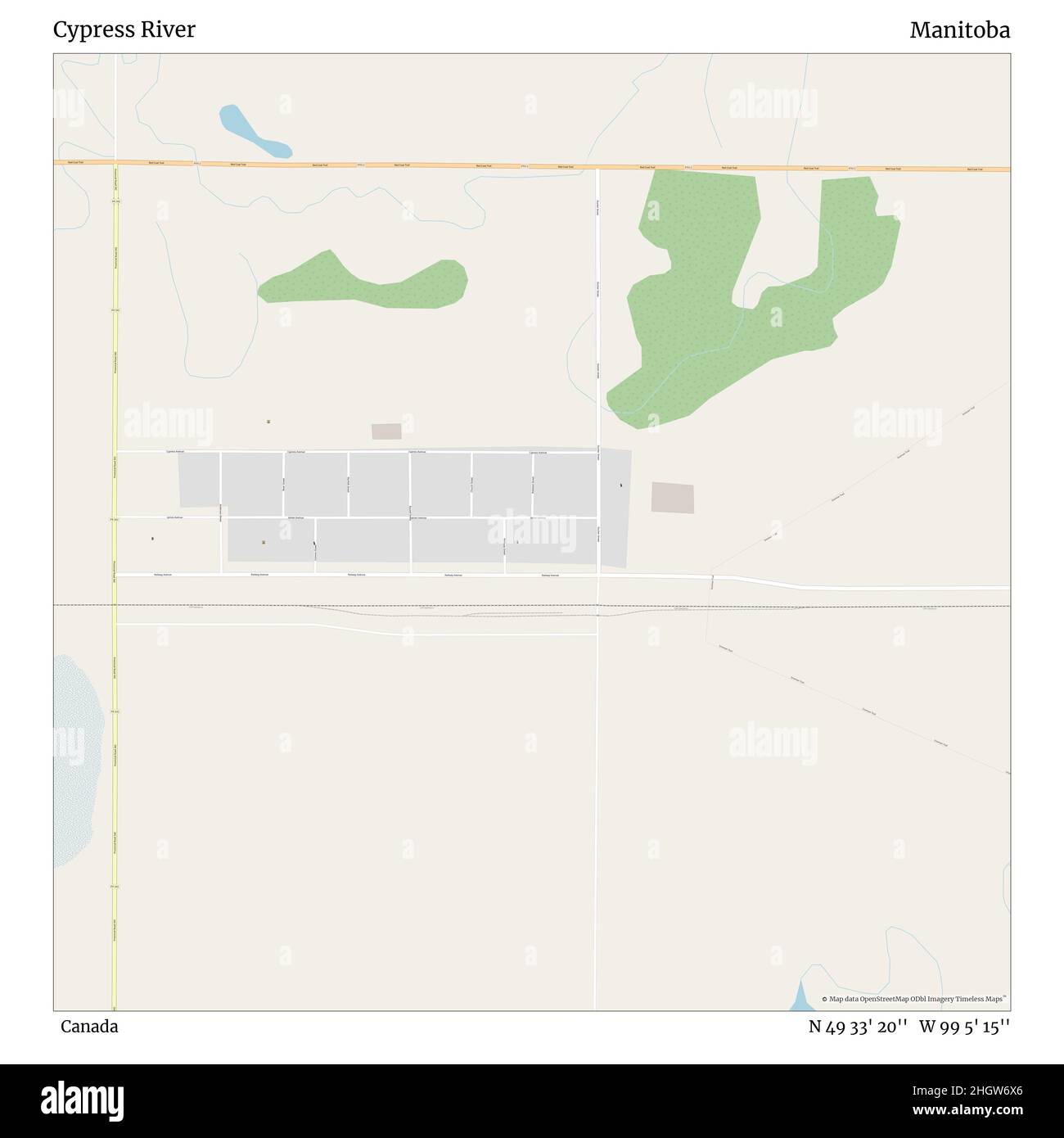 Cypress River, Canada, Manitoba, N 49 33' 20'', W 99 5' 15'', mappa ...