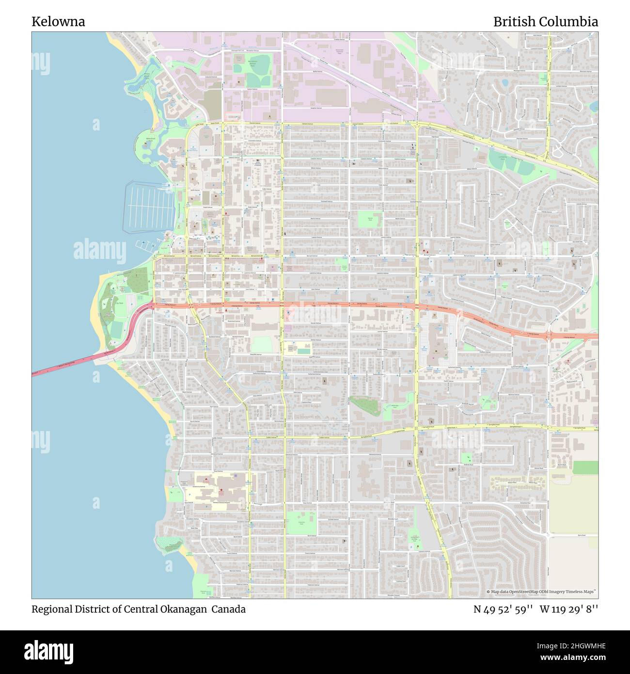 Kelowna mappa della columbia britannica Immagini senza sfondo e Foto ...