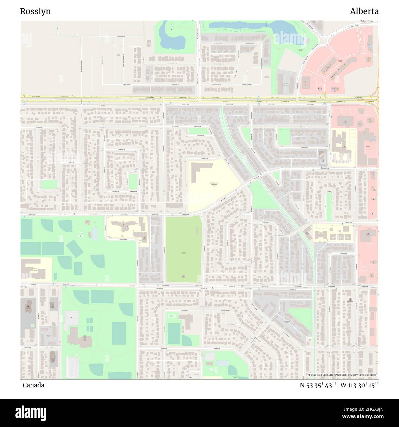 Rosslyn, Canada, Alberta, N 53 35' 43'', W 113 30' 15'', mappa, mappa ...