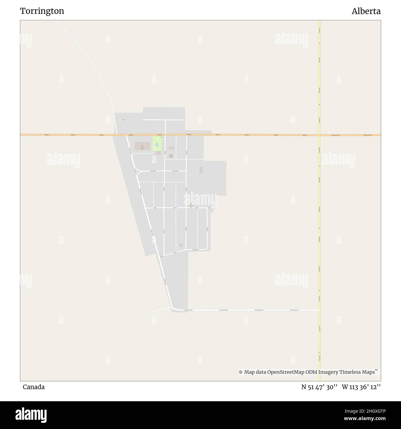 Torrington, Canada, Alberta, N 51 47' 30'', W 113 36' 12'', mappa ...