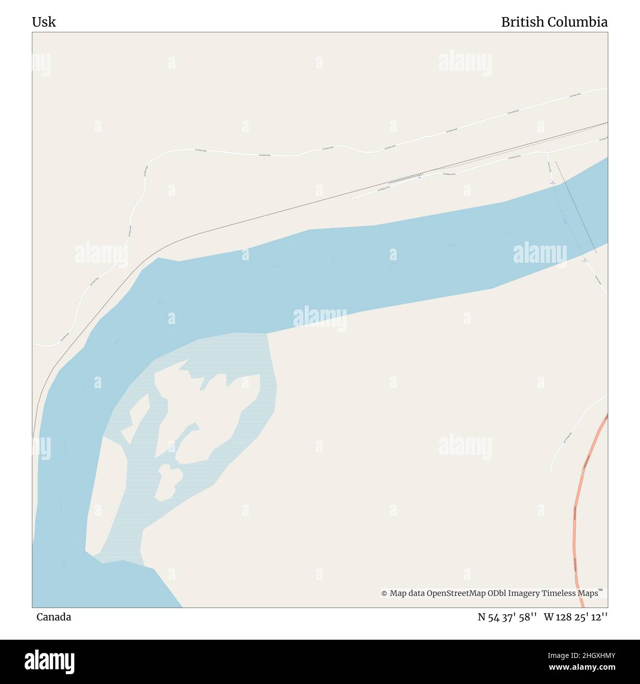 Usk, Canada, British Columbia, N 54 37' 58'', W 128 25' 12'', mappa ...