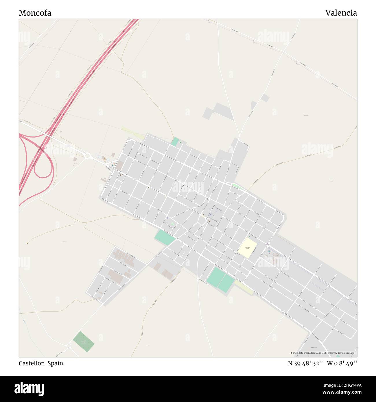 Moncofa, Castellon, Spagna, Valencia, N 39 48' 32'', W 0 8' 49'', mappa ...