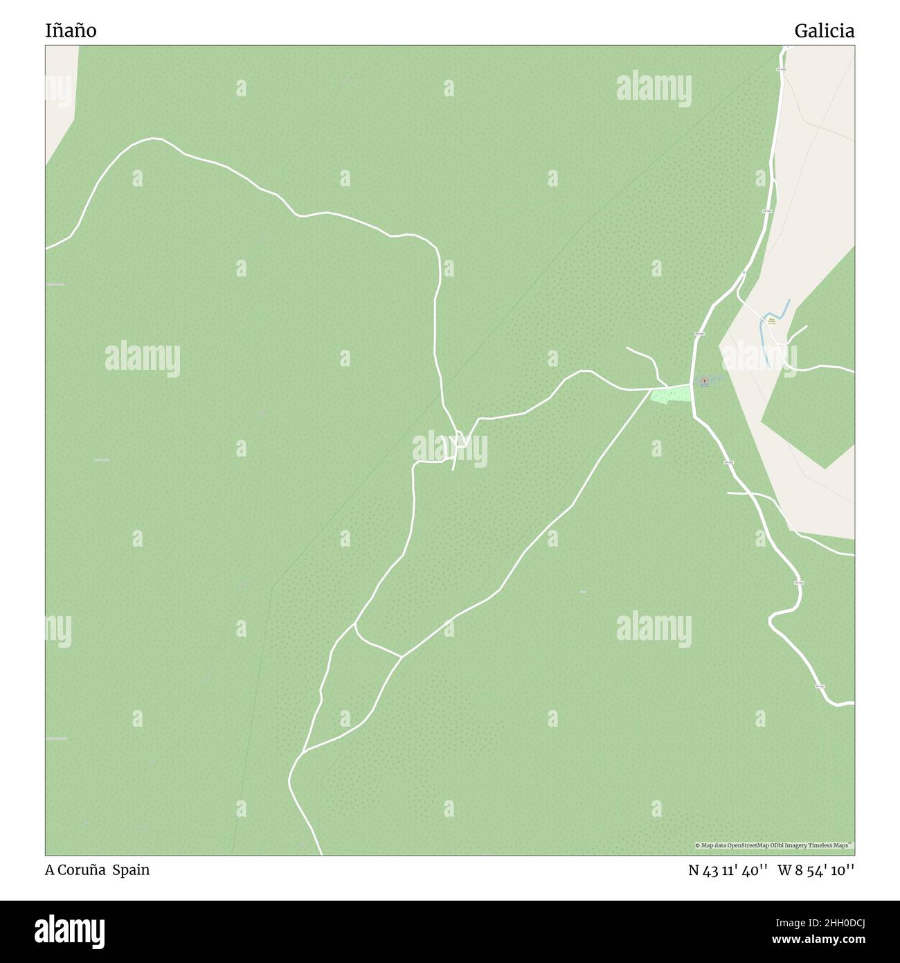 Iñaño, A Coruña, Spagna, Galizia, N 43 11' 40'', W 8 54' 10''', mappa ...
