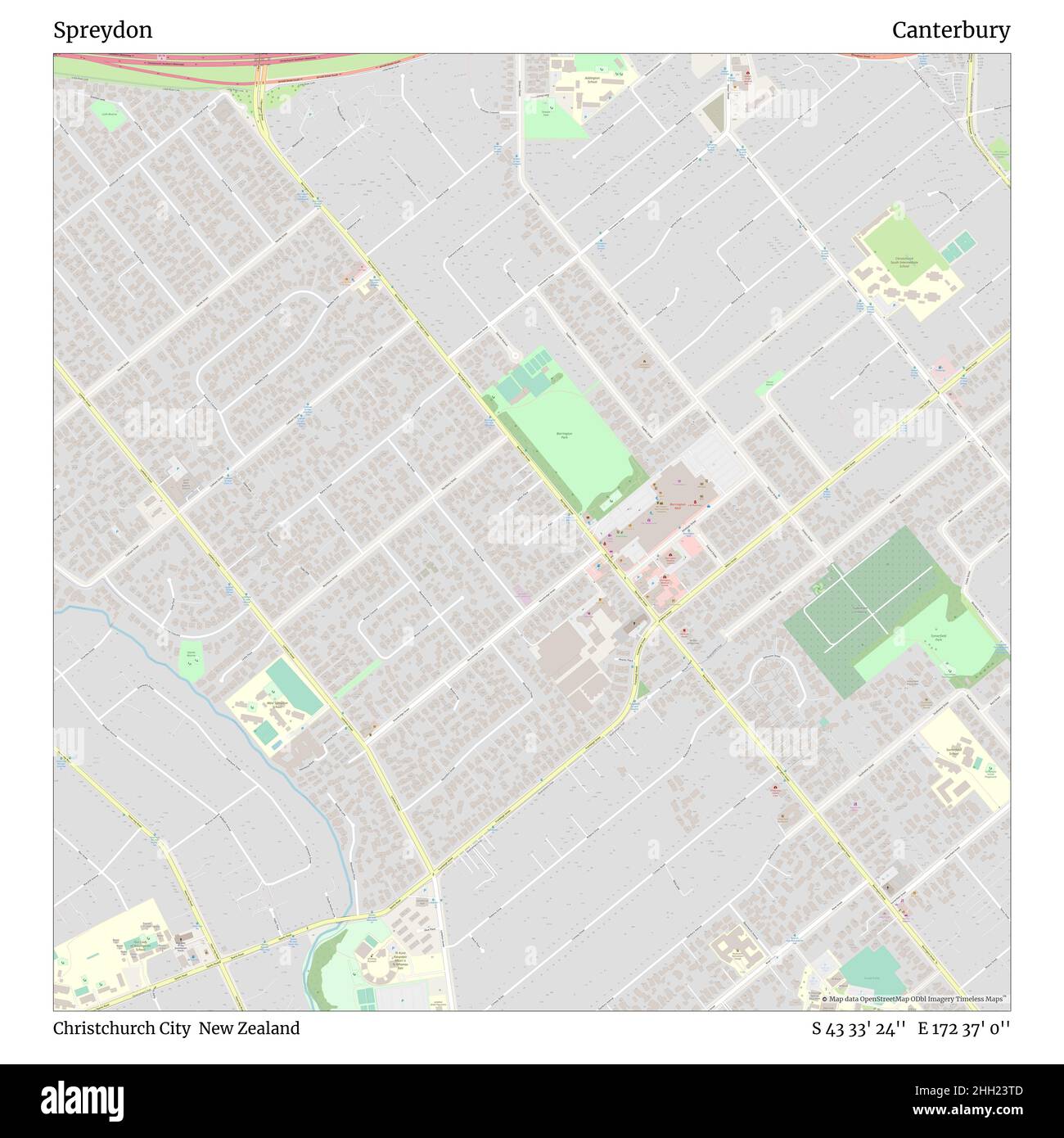 Spreydon, Christchurch City, Nuova Zelanda, Canterbury, S 43 33' 24 ...