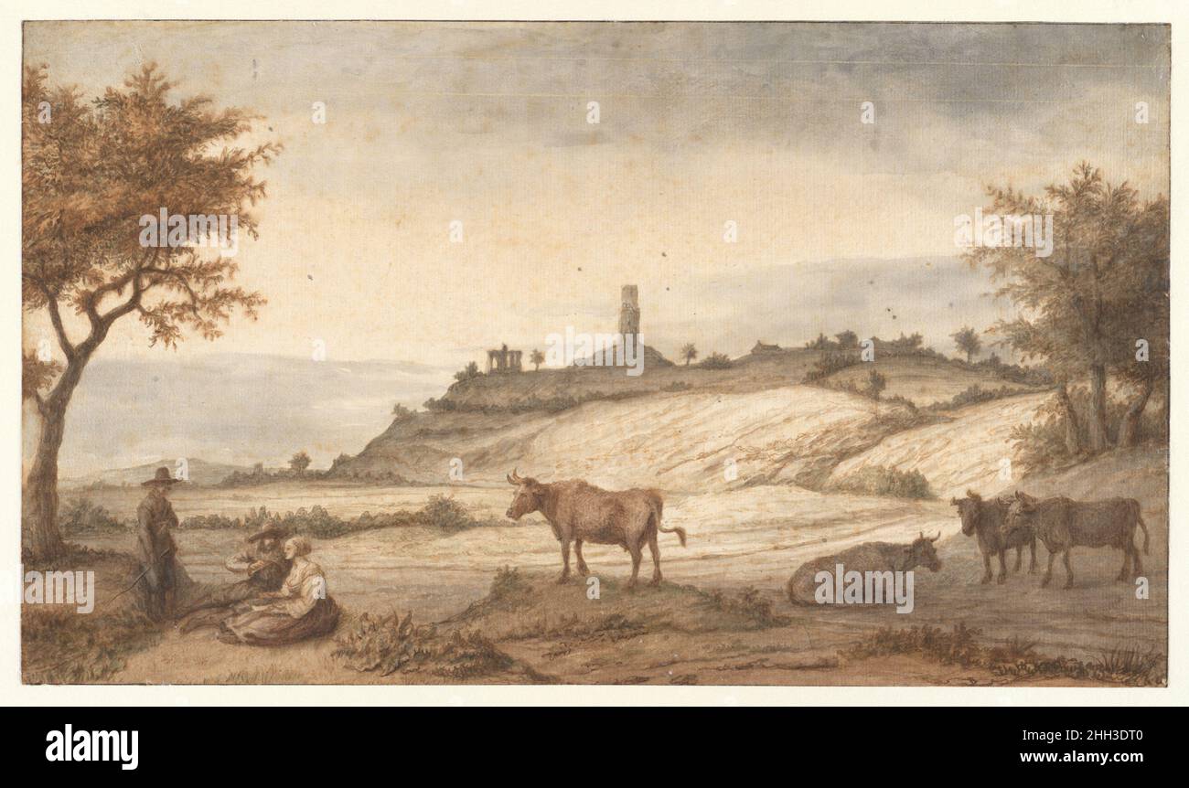 Il Monterberg visto da Kalkar ca. Inizio 1670s Lambert Doomer olandese ...