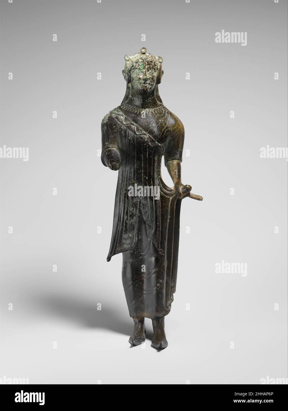 Statuetta di bronzo di una giovane donna fine 6th secolo a.C. Etrusca ...
