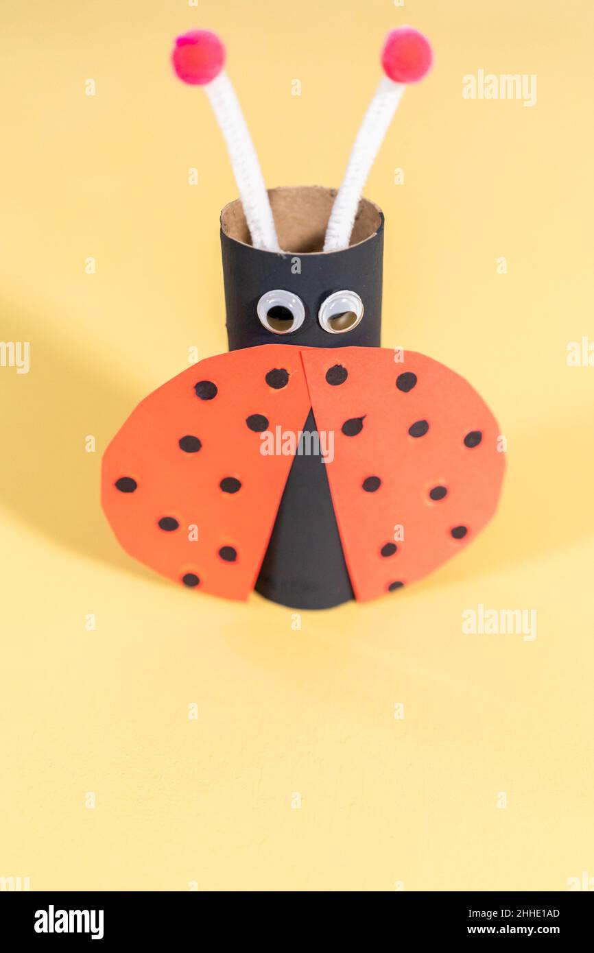 Progetto di papercraft. Insetti colorati realizzati con rotoli di carta ...