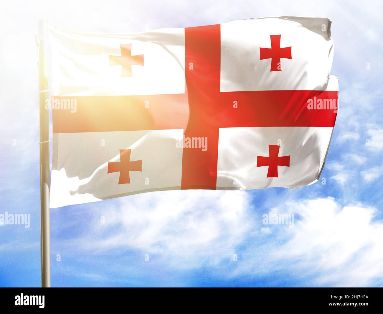 Bandiera georgiana ondulata immagini e fotografie stock ad alta ...