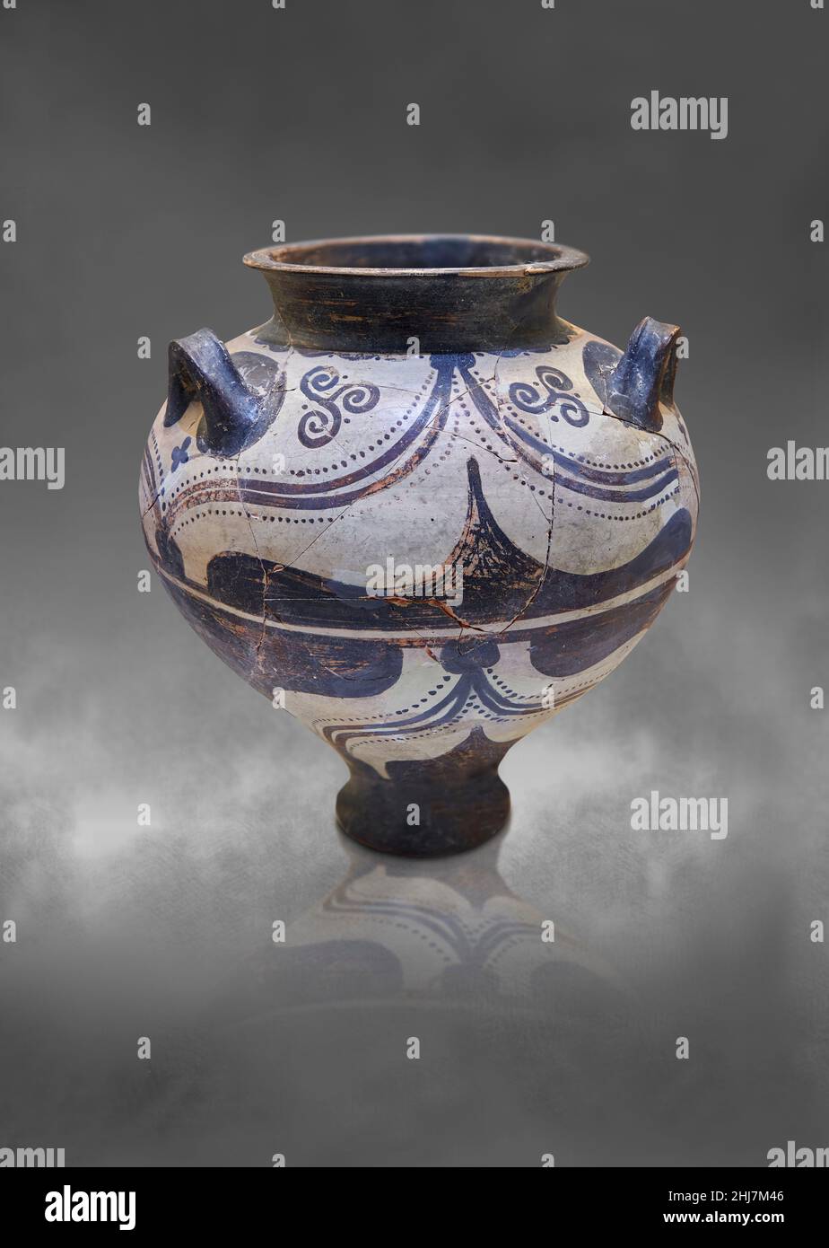 Ceramica micenea - vaso piriforme in terracotta con disegno stilizzato ...